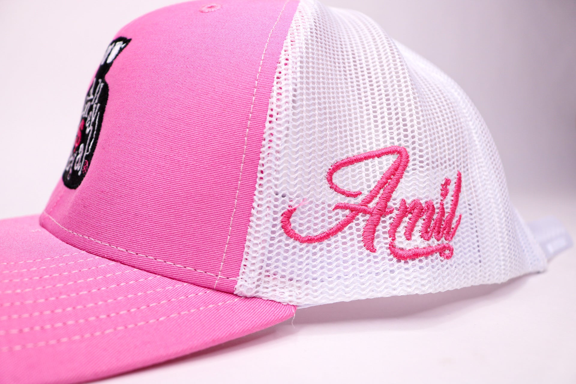 Lady Pink Adjustable Trucker Cap– All Money is Legal (A.M.I.L.)